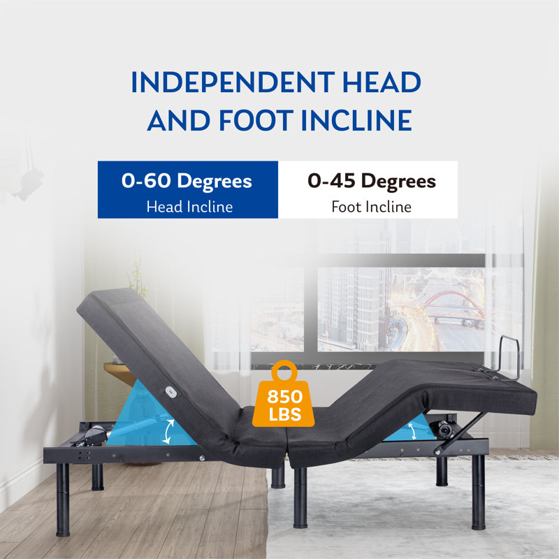 Wayfair Sleep™ 15" Massaging Zero Gravity Adjustable Bed with Wireless ...